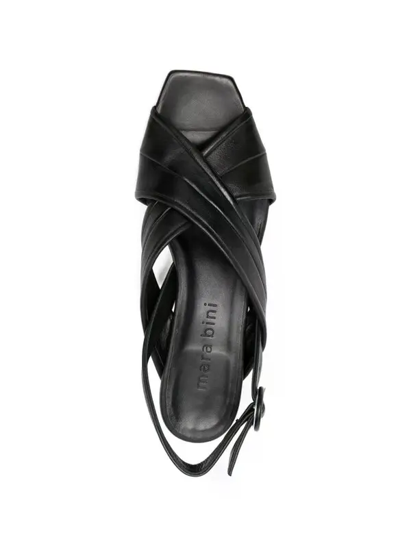 MARA BINI Criss-cross Strap Sandals - Black