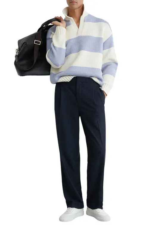 REISS Johnny Collar Sweater - White/soft Blue