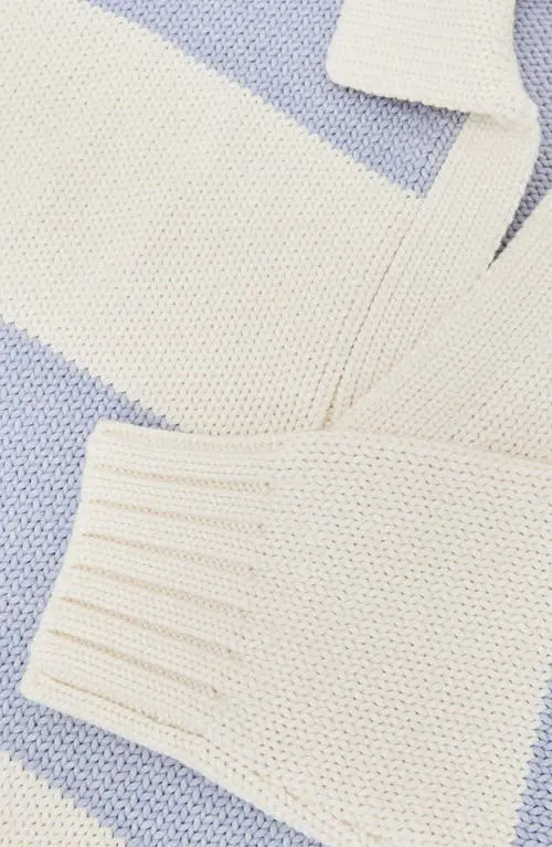 REISS Johnny Collar Sweater - White/soft Blue