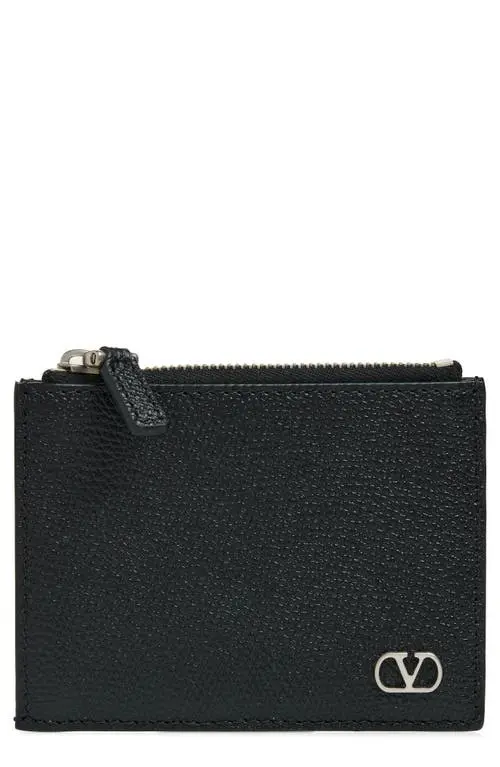 Valentino Garavani Vlogo Coin Purse/card Case - Black