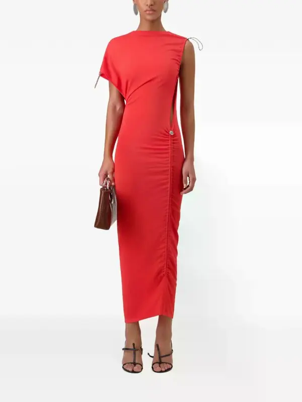 Coperni Adjustable-length Knitted Dress - Red