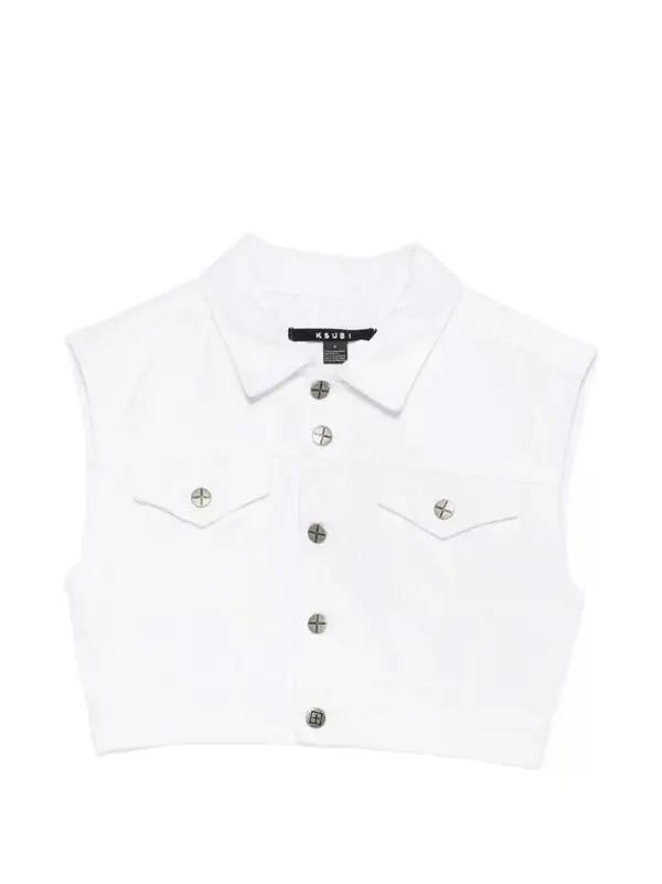 Ksubi Buttoned Trucker Vest - White