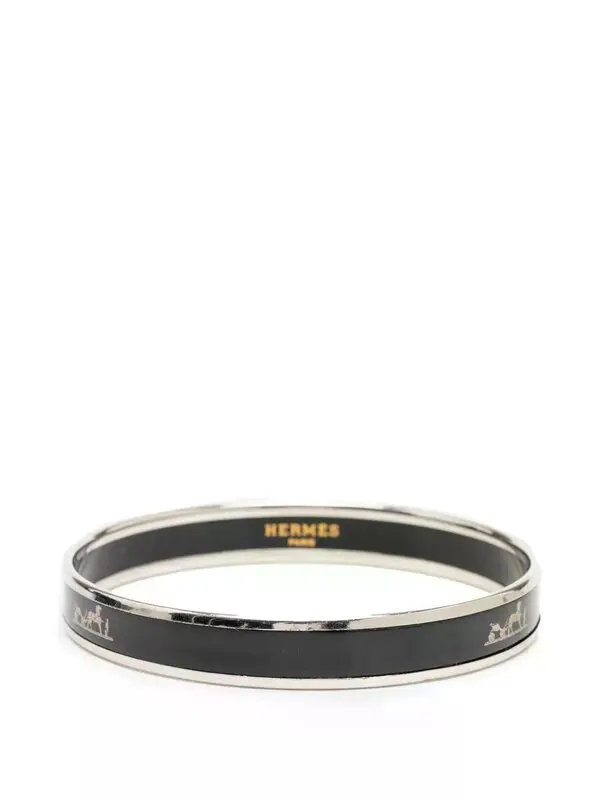 Hermès Caleche Enamel Bangle 62 Costume Bracelet - Black