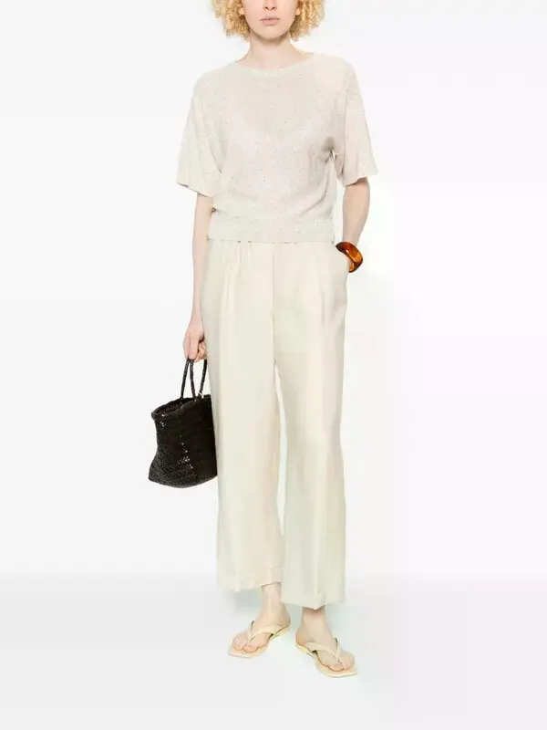 Antonelli Firenze Zagara Sequin-embellished Top - Neutrals