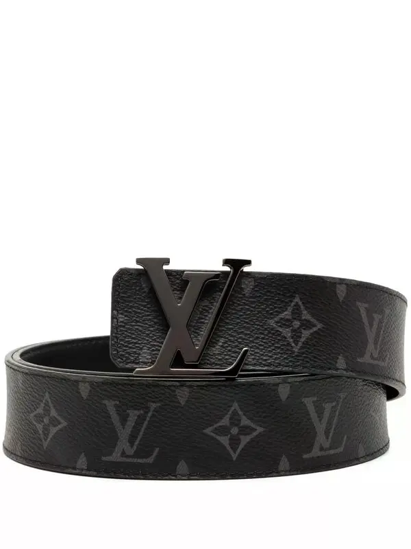 LOUIS VUITTON Monogram Eclipse Initiales Reversible Belt - Black