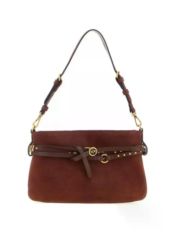 Pinko Studded Shoulder Bag - Brown
