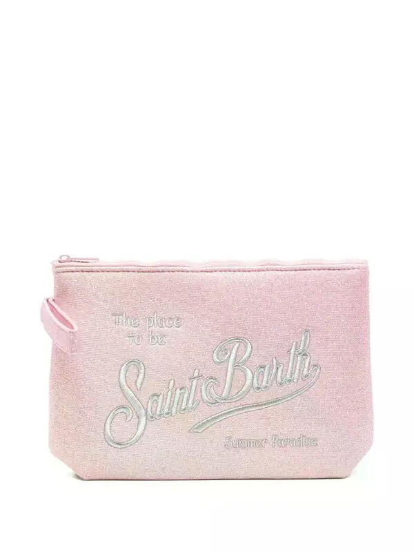 MC2 SAINT BARTH Logo-embroidered Clutch - Pink