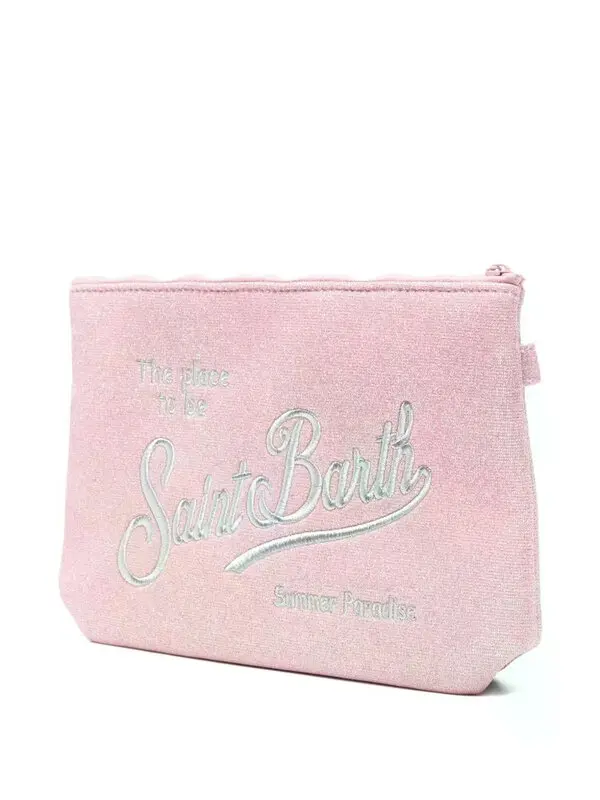 MC2 SAINT BARTH Logo-embroidered Clutch - Pink