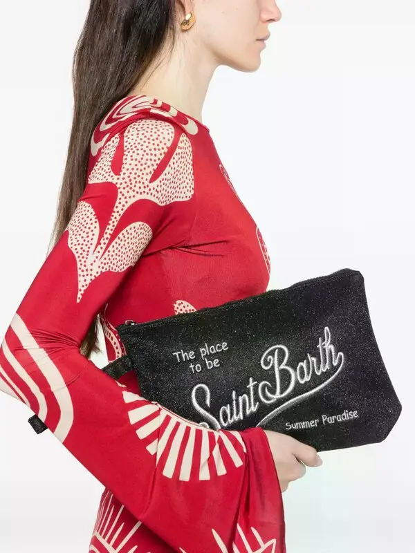 MC2 SAINT BARTH Logo-embroidered Clutch