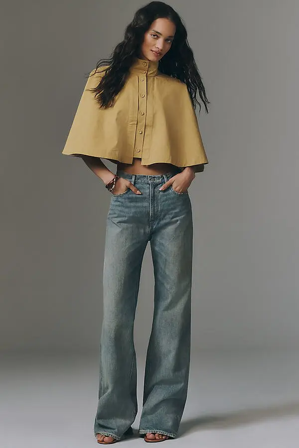 SUNDAY IN BROOKLYN Structured Trench Coat Cape Jacket