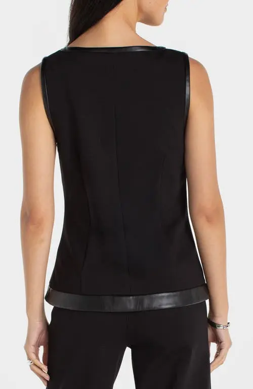 LIVERPOOL Faux Leather Trim Detail Vest