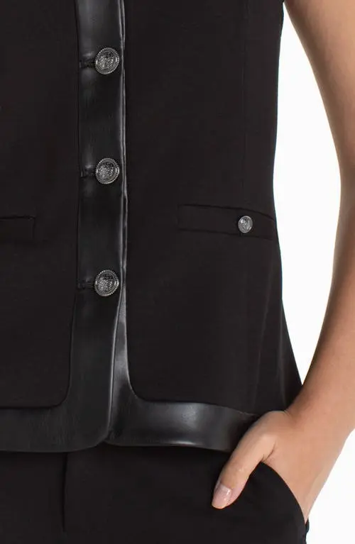 LIVERPOOL Faux Leather Trim Detail Vest