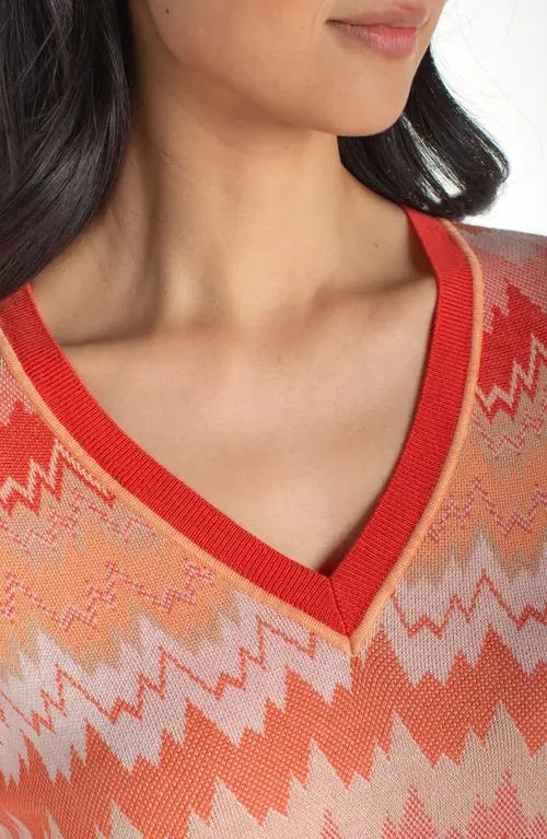 LIVERPOOL Striped Three Quarter Sleeve Sweater