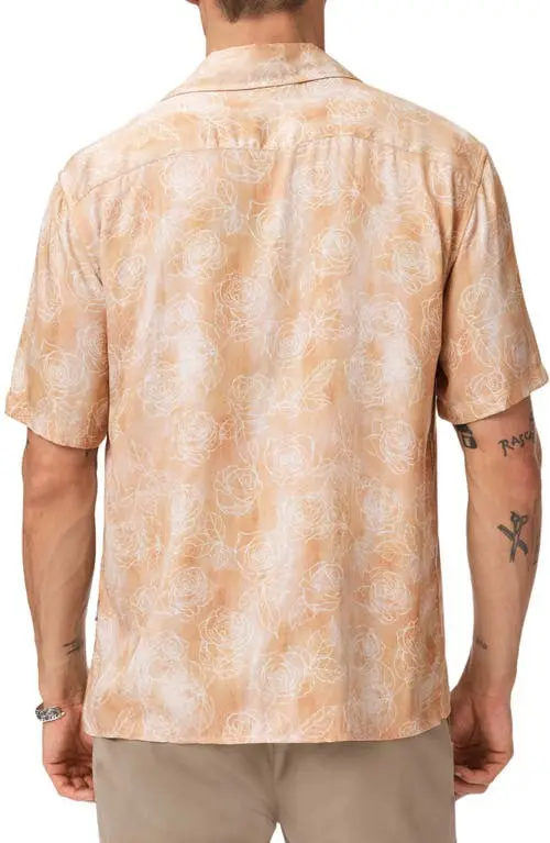 John Varvatos Dan Print Modal Camp Shirt - Faded Twine