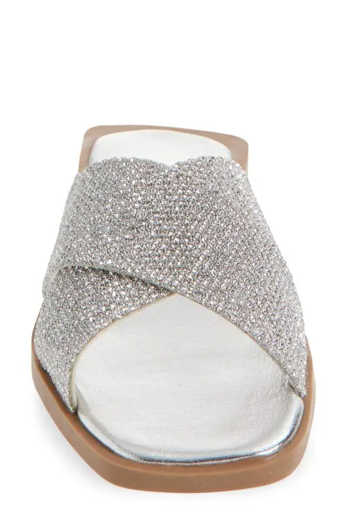 BOTTERO Criss-cross Rhinestone Slides - Prata