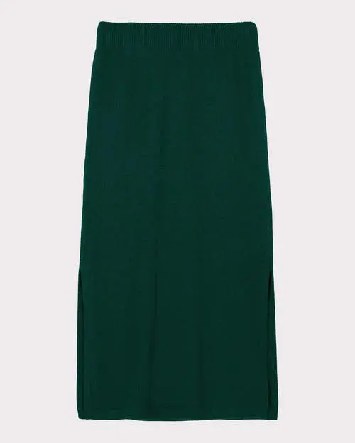 KETTLEWELL Josie Merino Knitted Midi Skirt - Pine