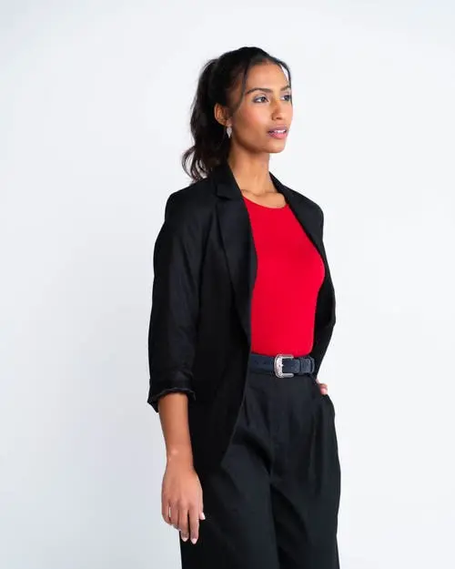 KETTLEWELL Iona Linen Blazer - Black