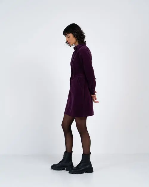 KETTLEWELL Jamie Cord Shirt Dress - Cassis