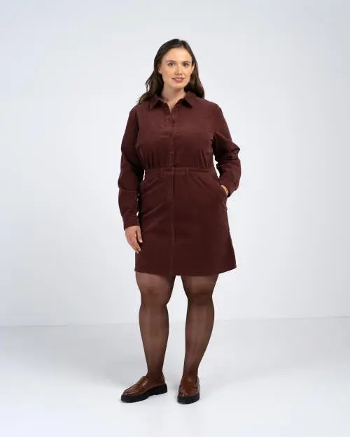KETTLEWELL Jamie Cord Shirt Dress - Cocoa