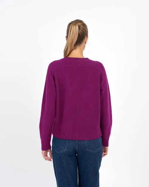 KETTLEWELL Merino Boxy Cardigan - Damson