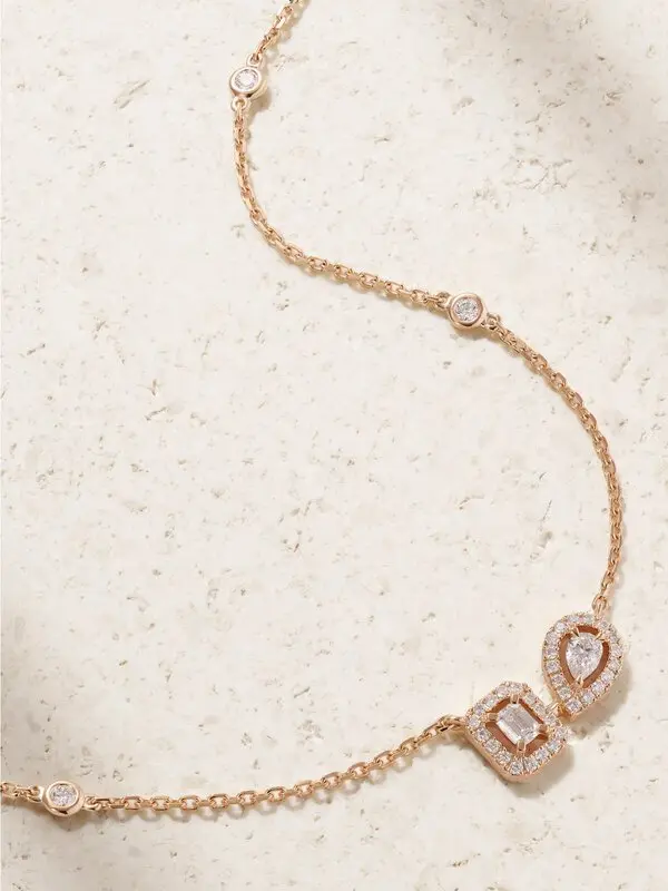 Messika My Twin 18-karat Rose Diamond Necklace - Gold