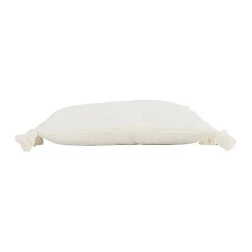 STORIED HOME Woven Cotton Slub Lumbar Pillow With Tassels
