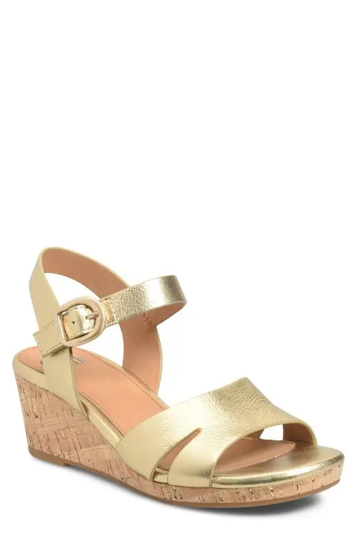SOFFT Vanessa Ankle Strap Platform Wedge Sandal - Gold