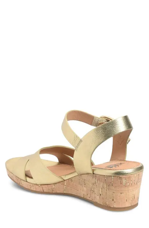 SOFFT Vanessa Ankle Strap Platform Wedge Sandal - Gold