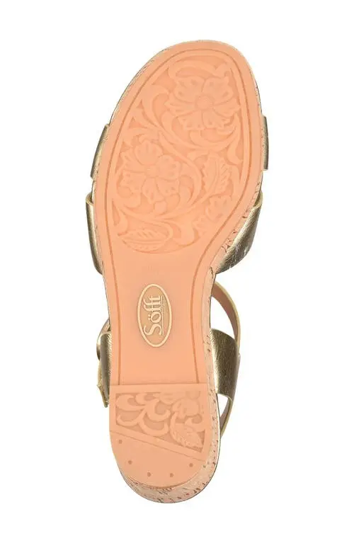 SOFFT Vanessa Ankle Strap Platform Wedge Sandal - Gold