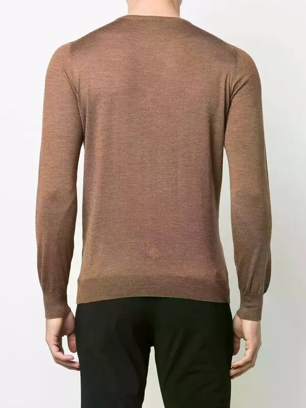 BARBA NAPOLI Fine-knit Crew-neck Jumper - Brown