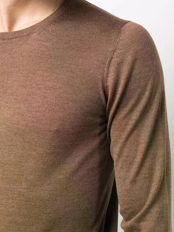 BARBA NAPOLI Fine-knit Crew-neck Jumper - Brown