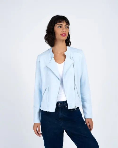 KETTLEWELL Sculpted Biker Jacket - Ice Blue