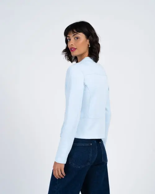 KETTLEWELL Sculpted Biker Jacket - Ice Blue