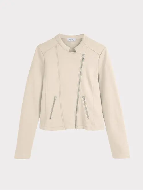 KETTLEWELL Cropped Biker Jacket - Marble Stone