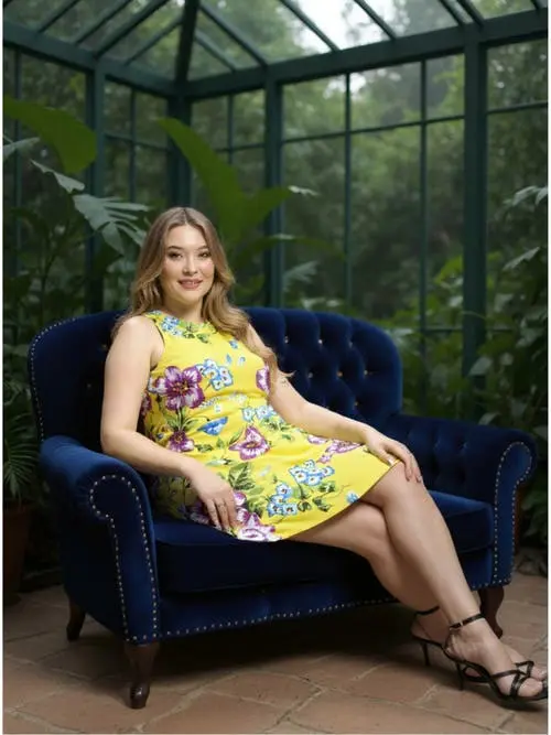 24SEVEN COMFORT APPAREL Floral Print A-line Mini Shift Dress - Yellow Multi