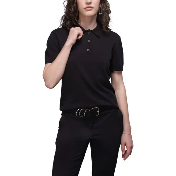 WILDFANG Relaxed-fit Sweater Polo - Black