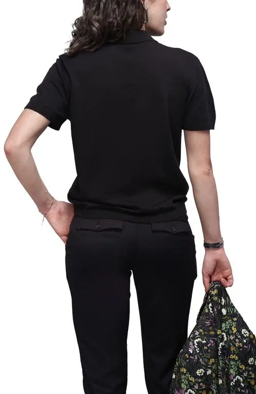 WILDFANG Relaxed-fit Sweater Polo - Black