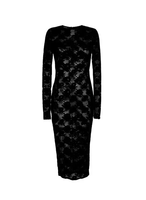 FLEUR DU MAL Le Stretch Lace Long-sleeve Dress