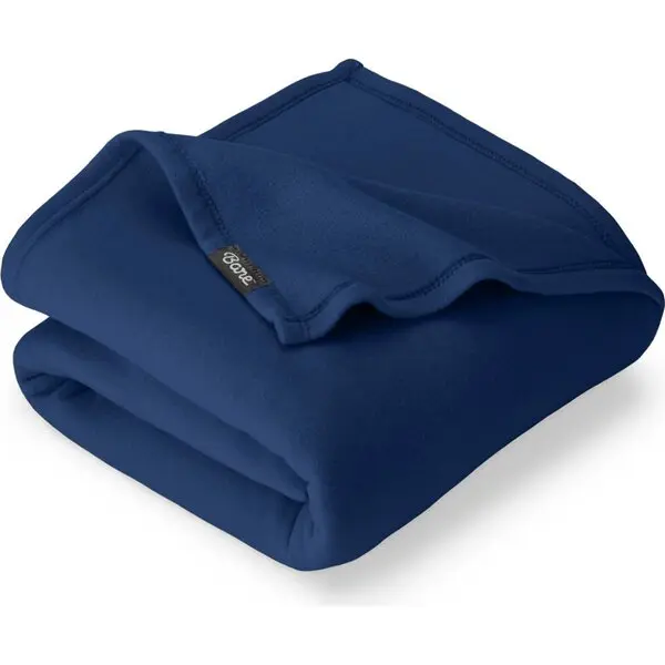 BARE HOME Lightweight Polar Fleece Throw Blanket - Dark Blue