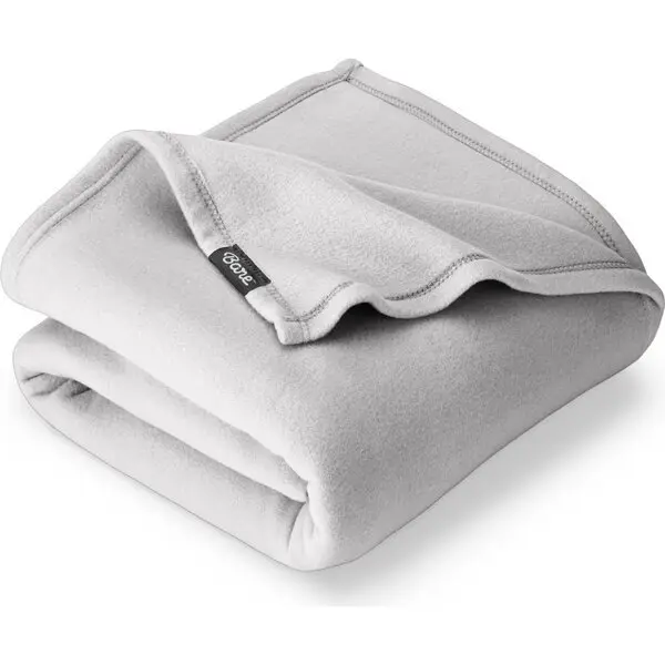 BARE HOME Lightweight Polar Fleece Throw Blanket - Light Grey