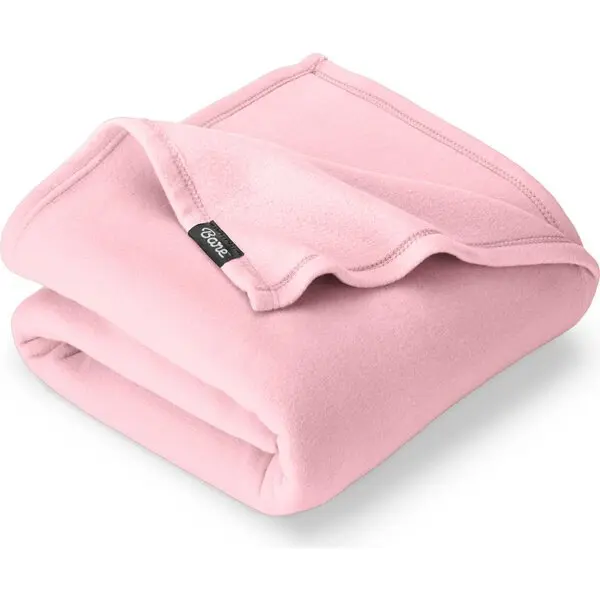 BARE HOME Lightweight Polar Fleece Throw Blanket - Light Pink