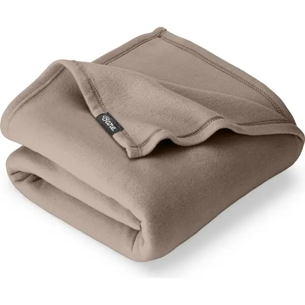 BARE HOME Lightweight Polar Fleece Throw Blanket - Taupe