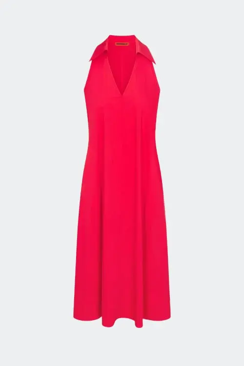 SIMONMILLER Nava Poplin Midi Dress - Cherry Red