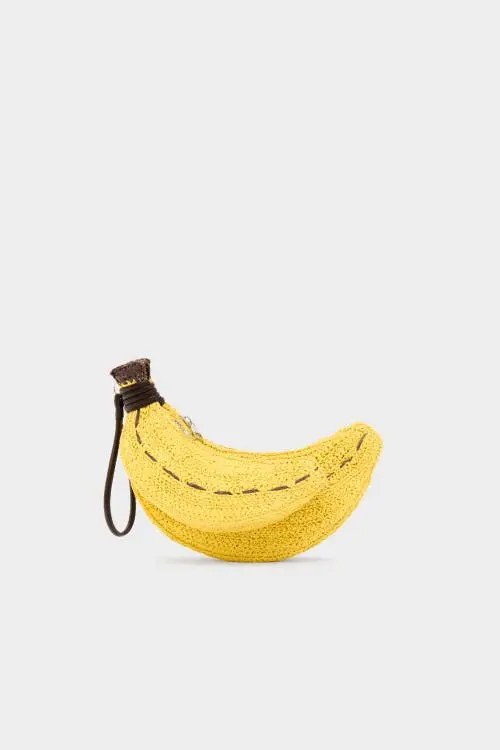 SIMONMILLER Banana Bunch Raffia Wristlet - Yellow