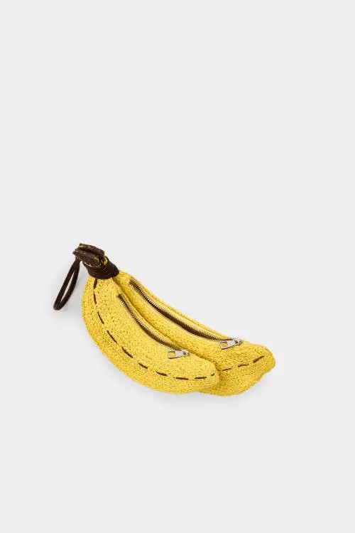 SIMONMILLER Banana Bunch Woven Raffia Wristlet Clutch