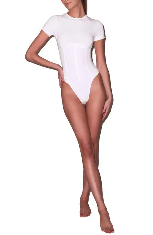 FLEUR DU MAL Organic Cotton T-shirt Bodysuit - Ivory