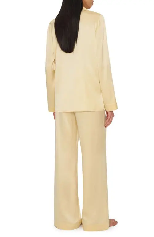 REFORMATION Ella Silk Satin Pajamas - Blonde