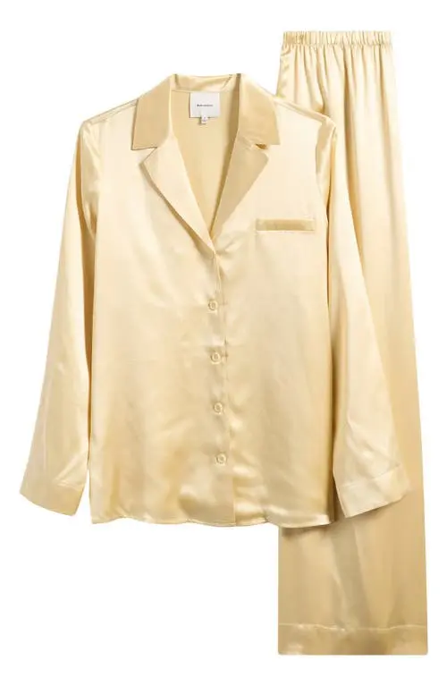 REFORMATION Ella Silk Satin Pajamas - Blonde