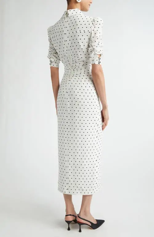 polka dot fitted dress Ava Presley 29193 One Shoulder Polka Dot Dress main image 1