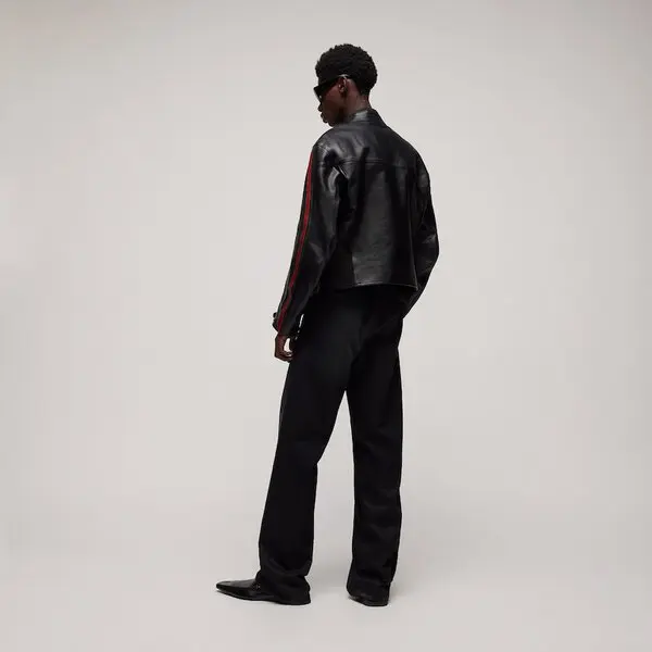 Gucci Leather Biker Jacket With Web Detail